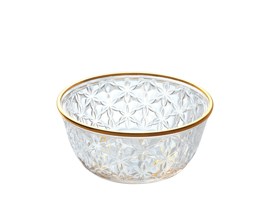 Vague Acrylic Transparent & Golden Washing Bowl Dia: 24 cm Daisy Deisgn ...